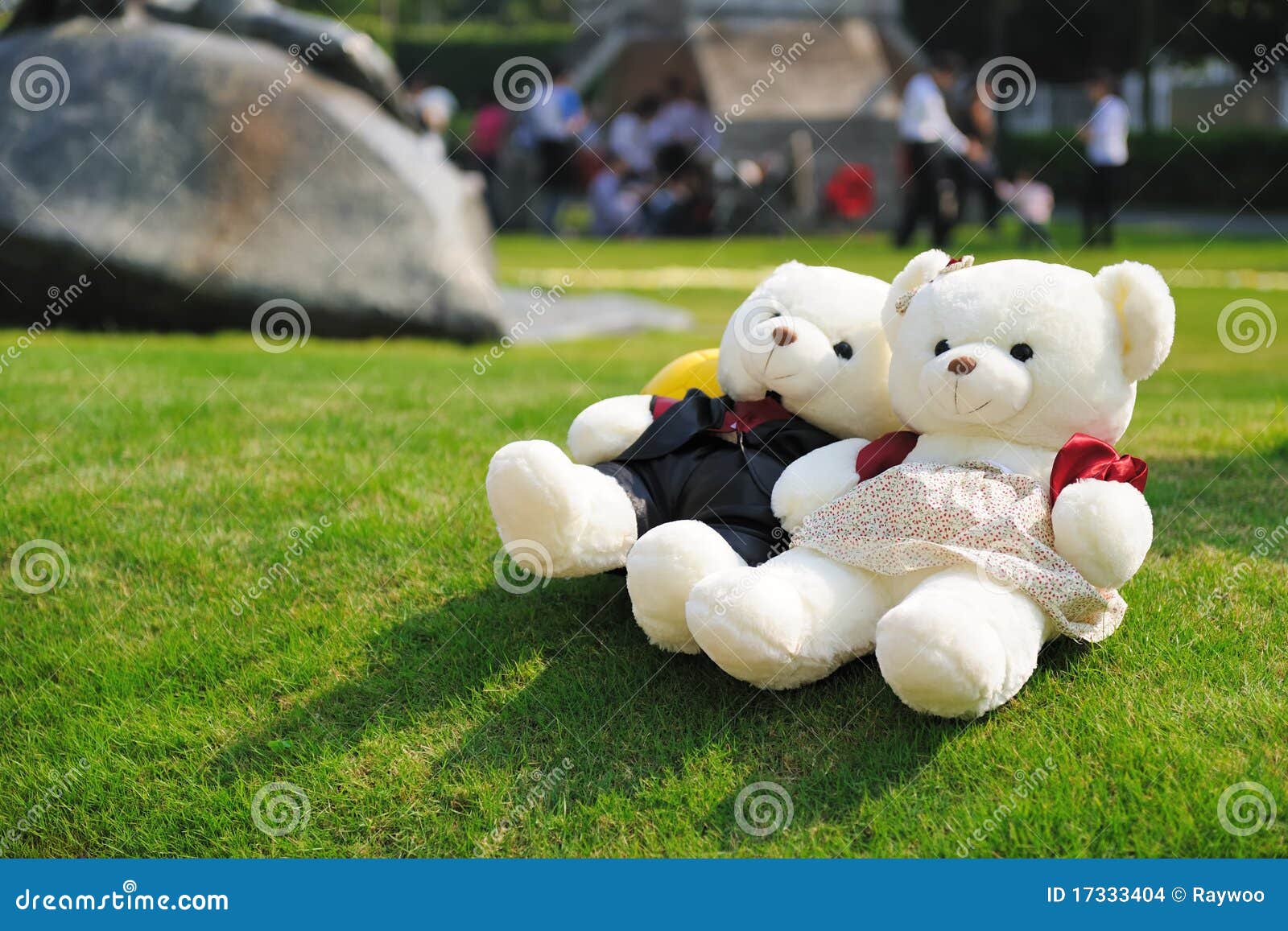 Two teddy bears stock photo. Image of honey, grass, garden - 17333404
