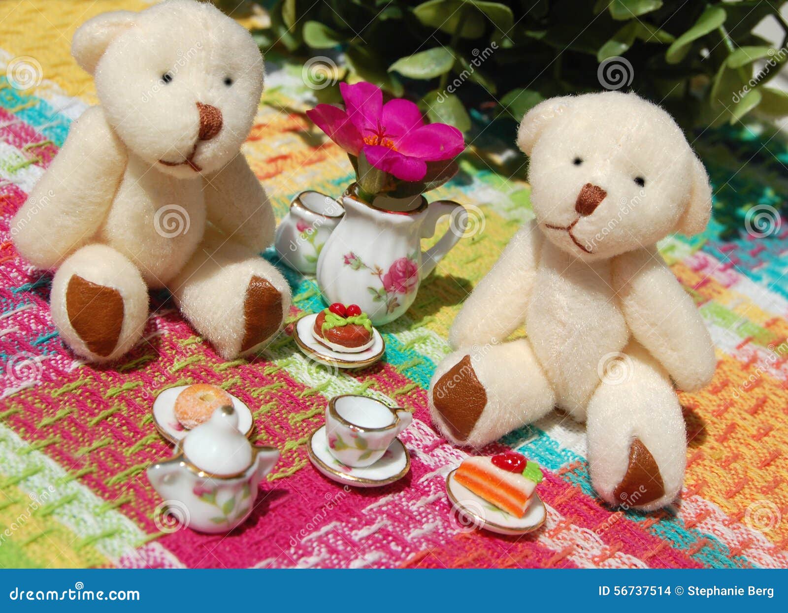 Two Teddy Bears Eating stock photo. Image of white, meal - 56737514