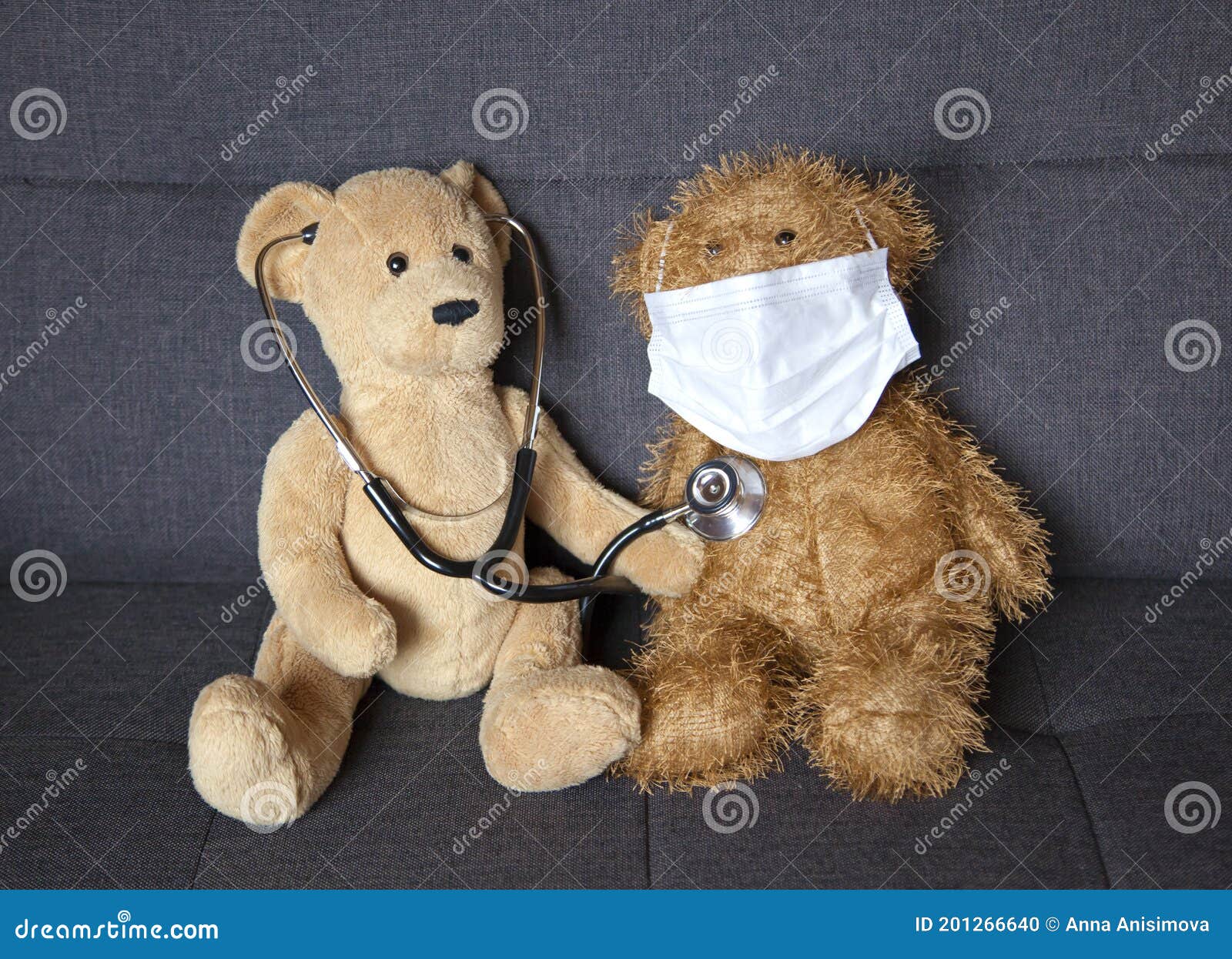 Two Teddy Bears Like Doctor and a Patient Stock Photo - Image of ...