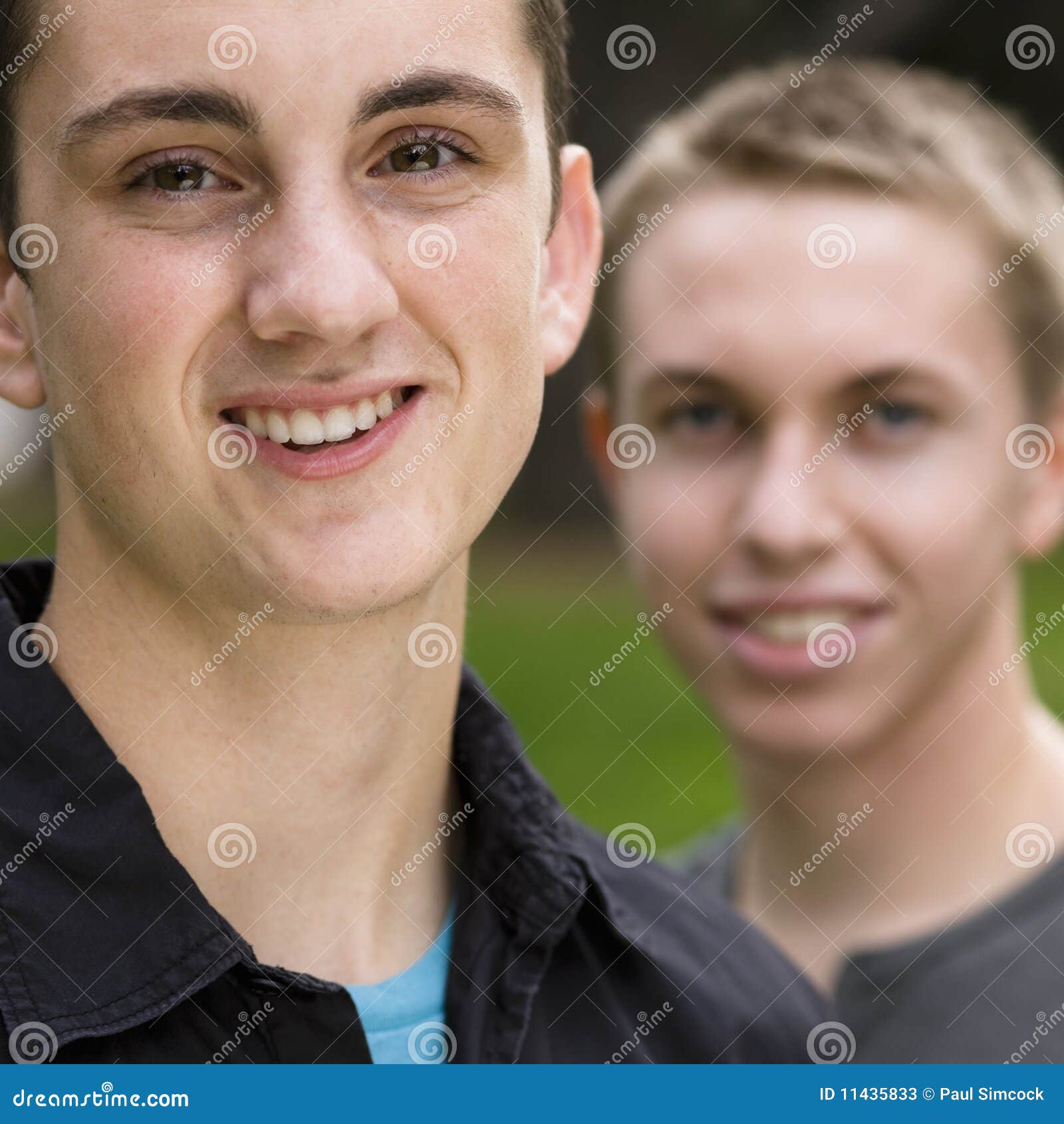 Two Teen Boys stock image. Image of support, head, portrait - 11435833