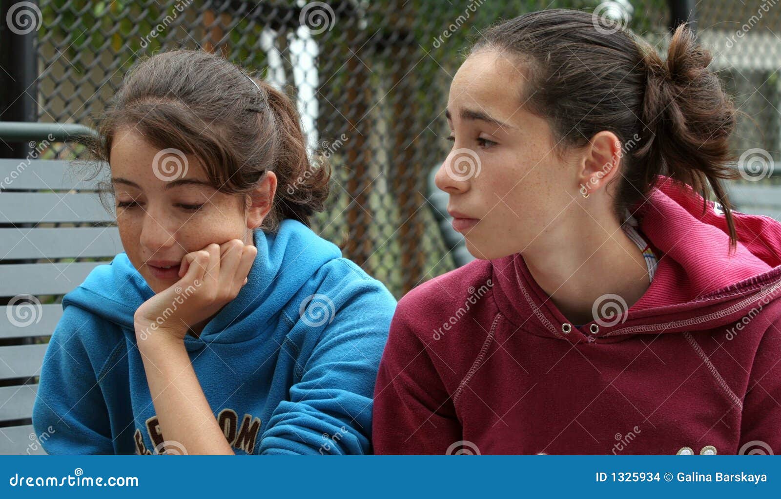 Two teen girls stock photo. Image of depressed, news, children - 1325934