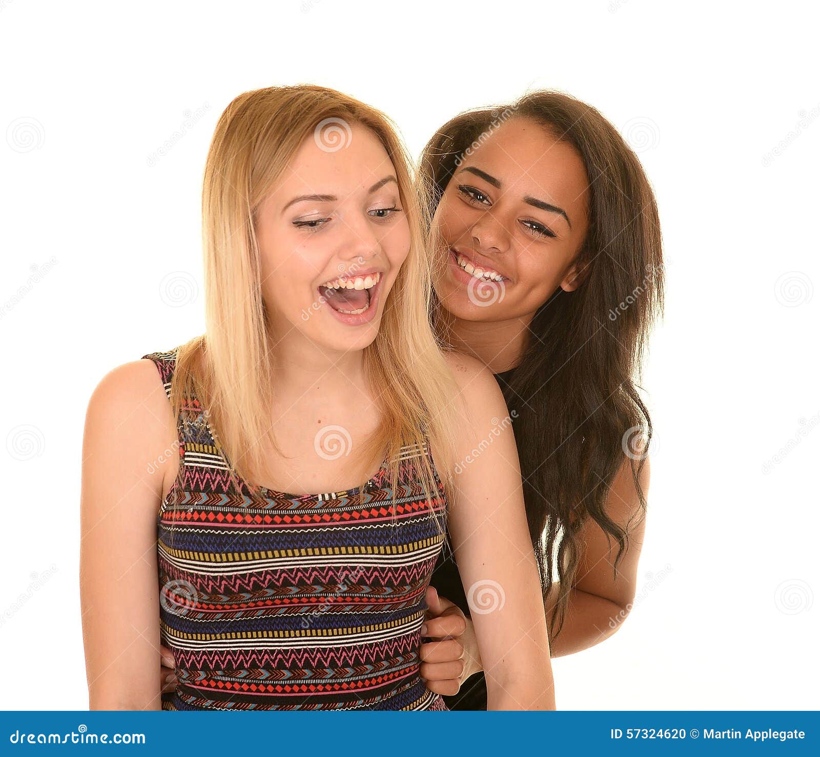 Two Girls Laughing On White Background Royalty-Free Stock Photo ... Two Girls Laughing On White Background Royalty-Free Stock Photo ...