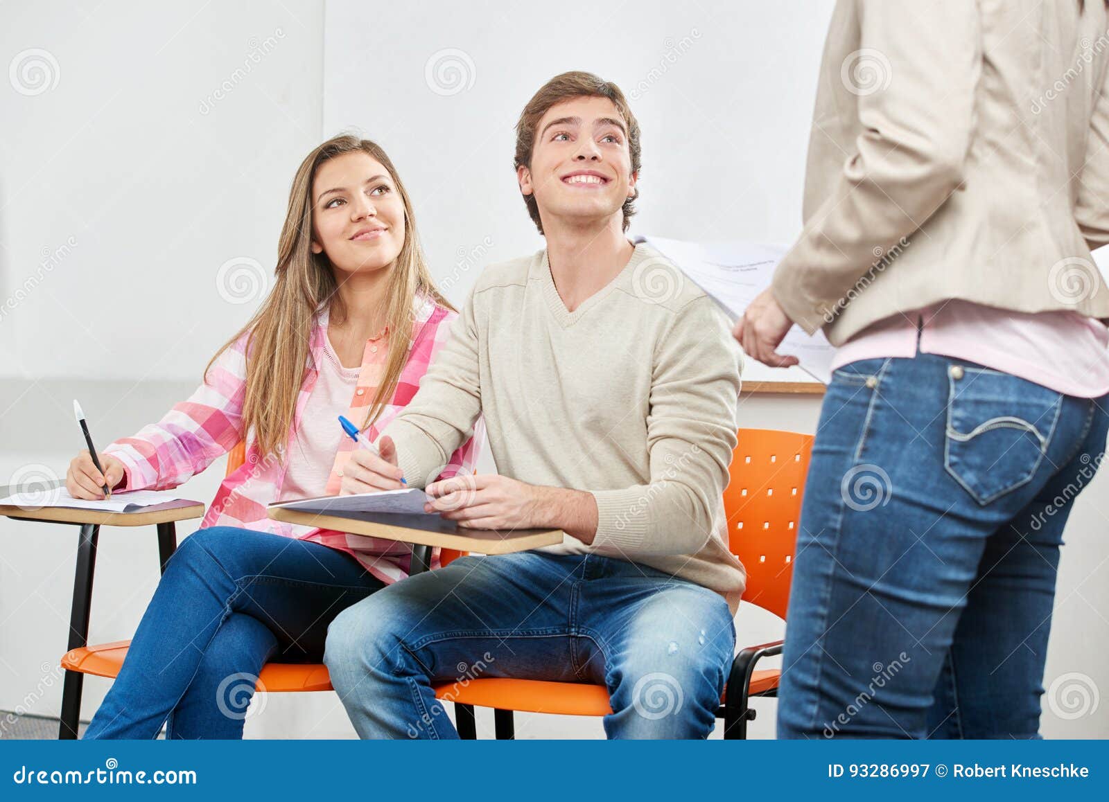 Two Teenage Students Taking a Test Stock Image - Image of high ...