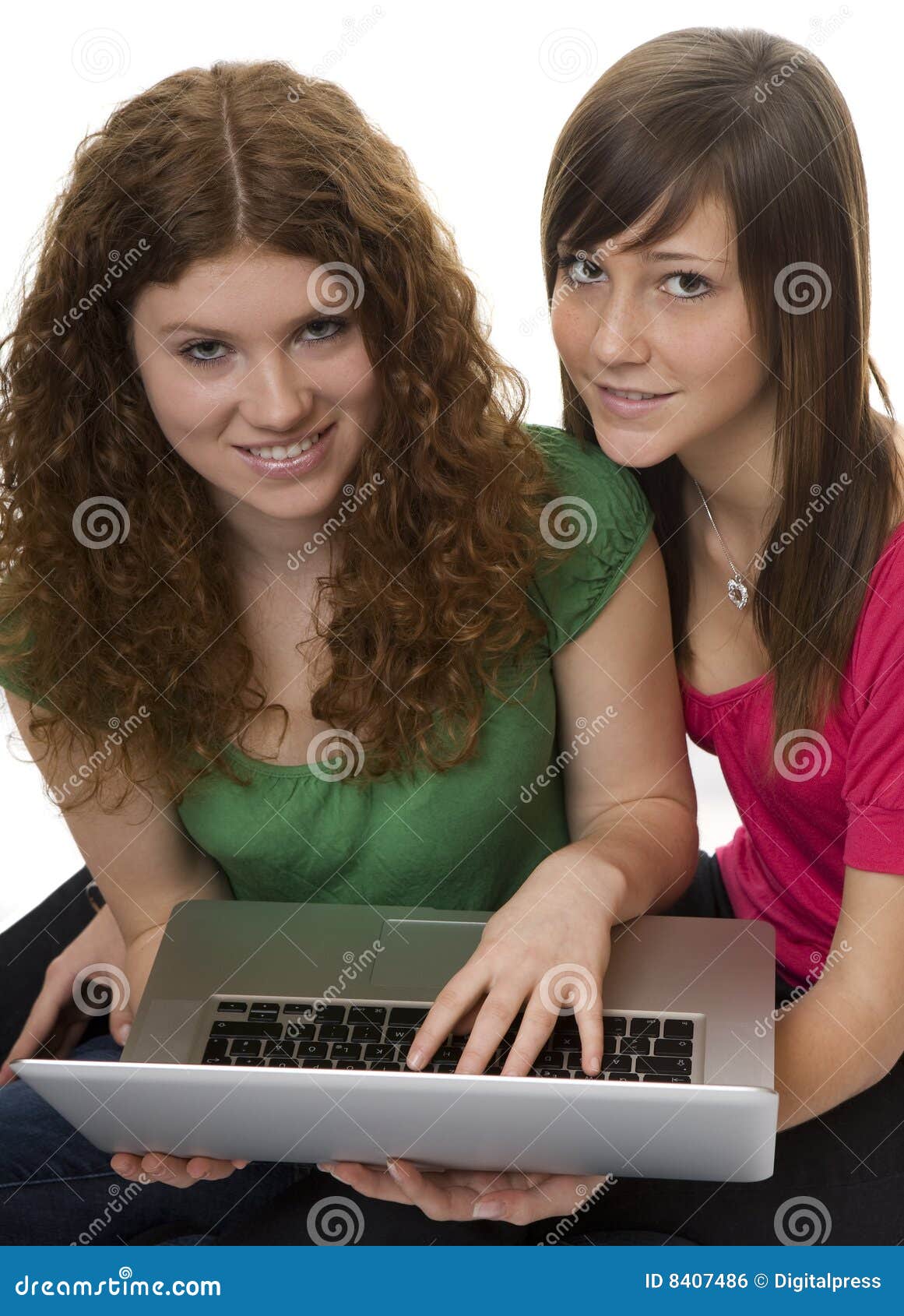 Two Teenagers with Laptop Computer Stock Photo - Image of education ...