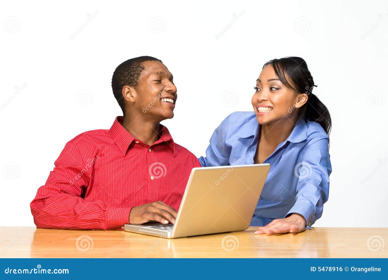 Two Teens with Laptop Computer - Horizontal Stock Photo - Image of ...