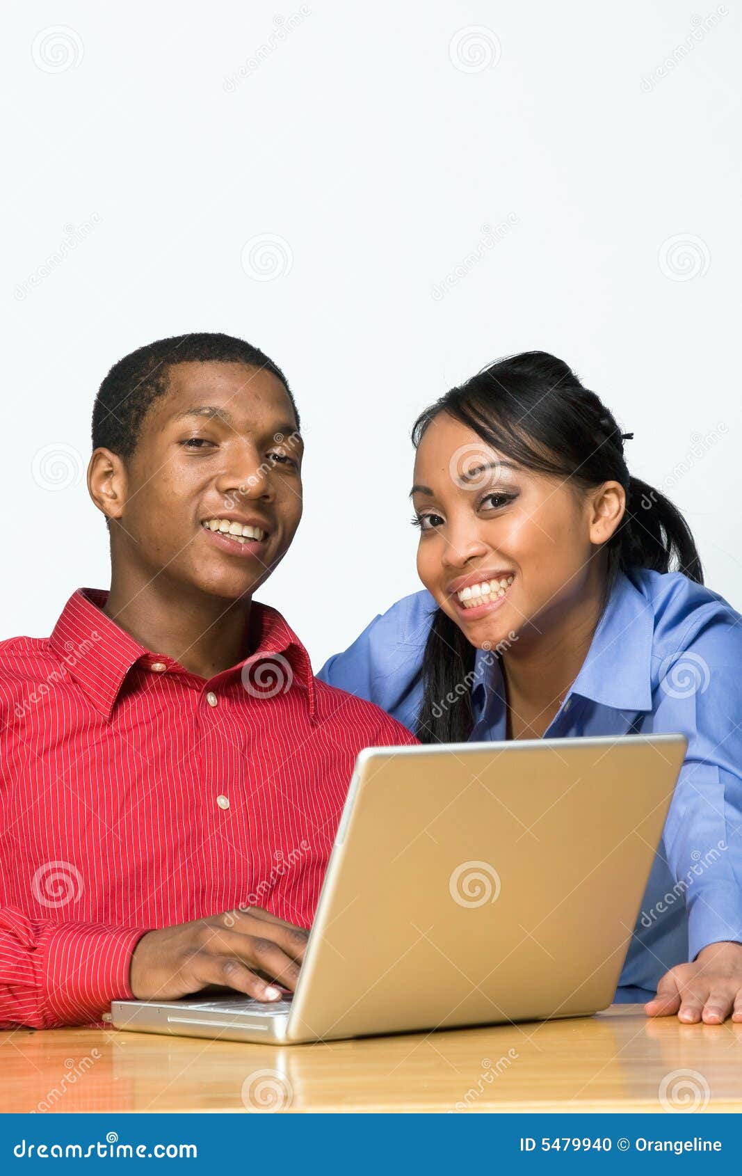 Two Teens with Laptop Computer - Horizontal Stock Photo - Image of ...