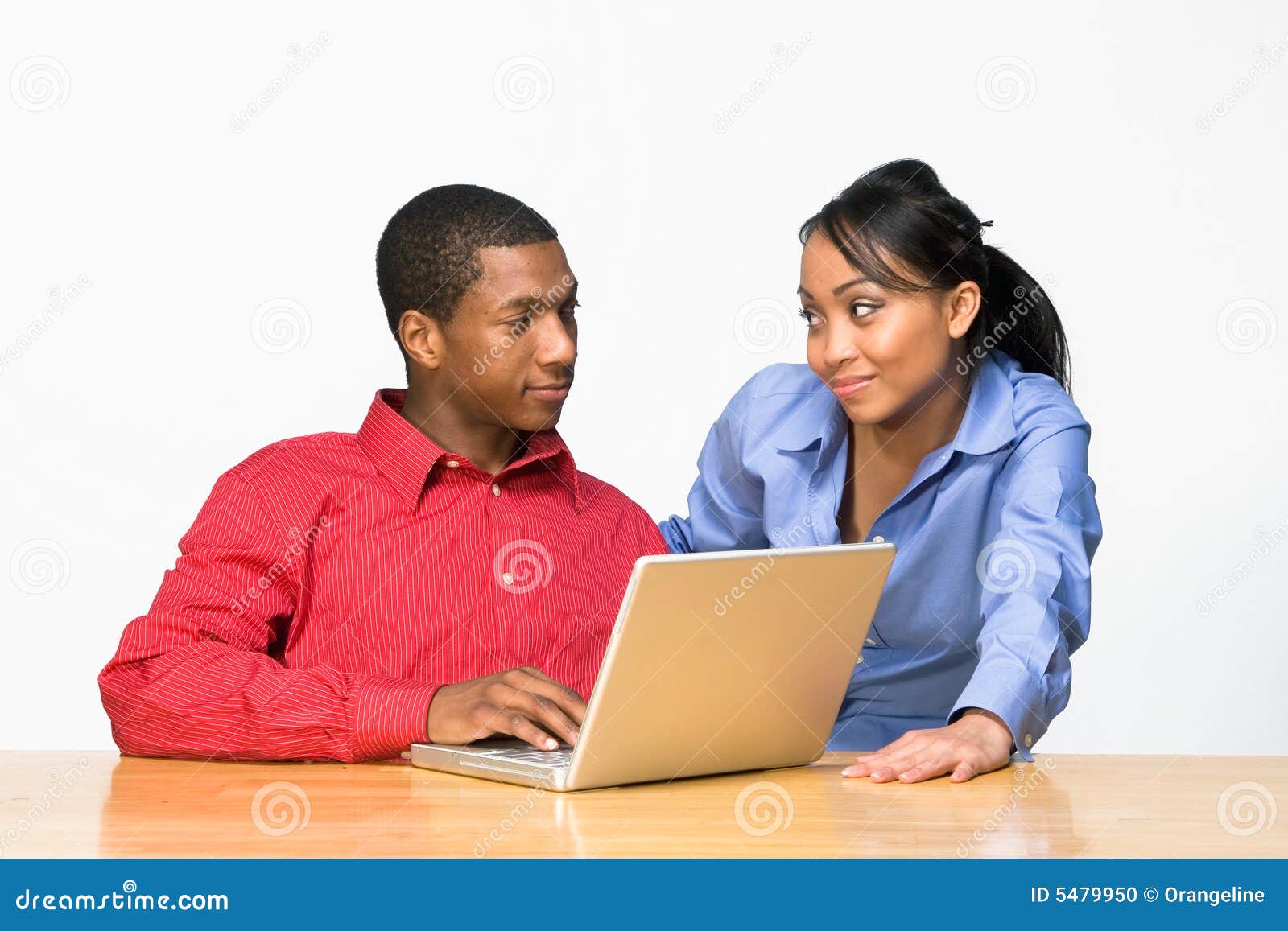 Two Teens with Laptop Computer - Horizontal Stock Photo - Image of ...