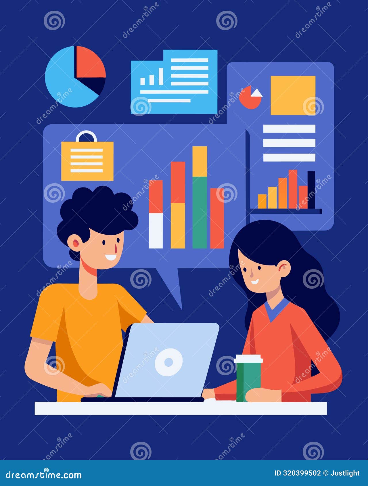 Two Teens Working On A Joint Project One Using Coding Skills To Create ...