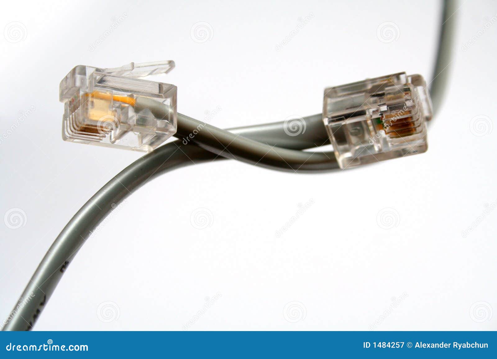 Two Telephone Cables with Tips Stock Image - Image of macro ...