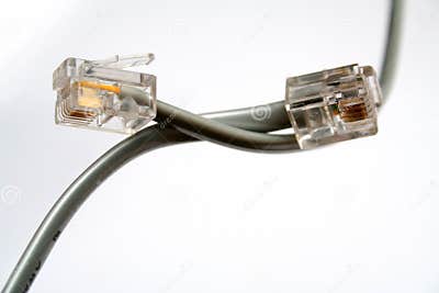 Two Telephone Cables with Tips Stock Image - Image of macro ...