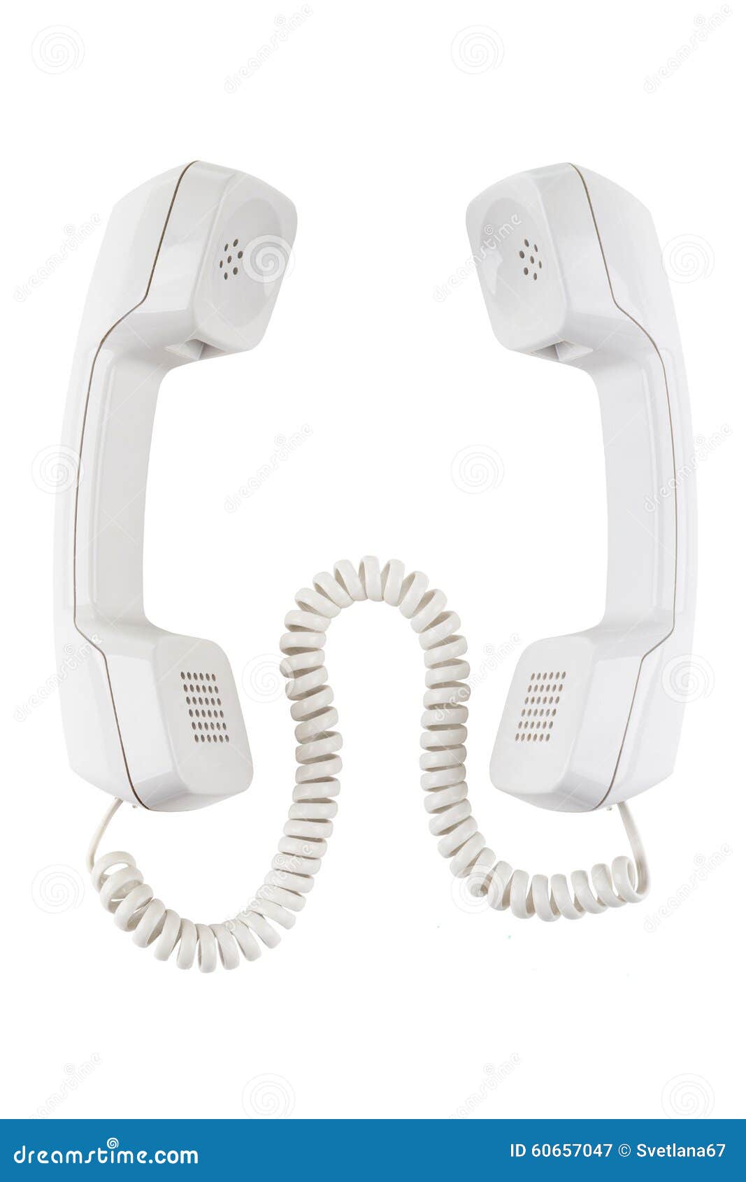 Two Telephones Receivers Connected with a Cable Stock Image - Image of ...