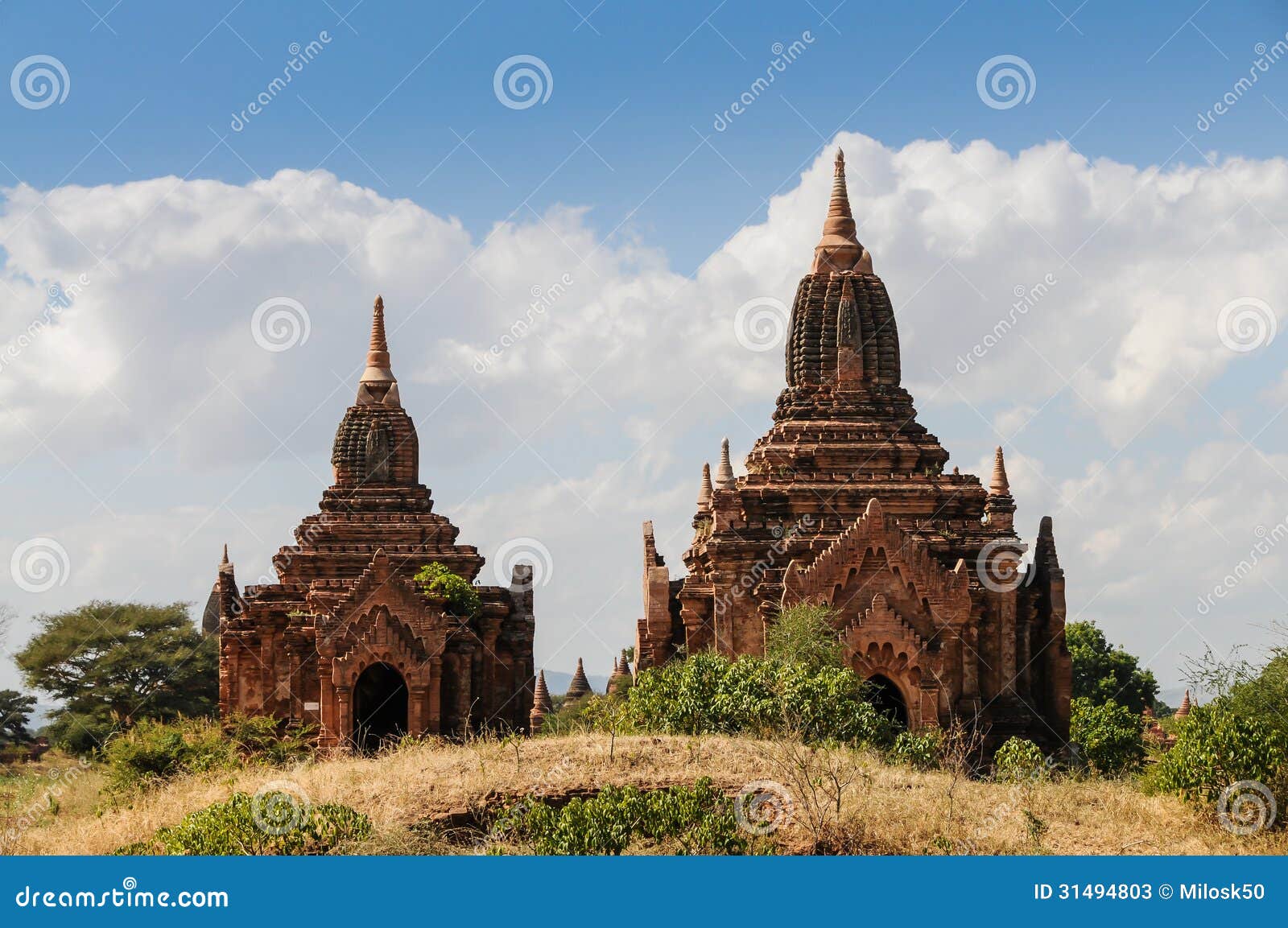 Two Temples stock image. Image of temple, bagan, burma - 31494803