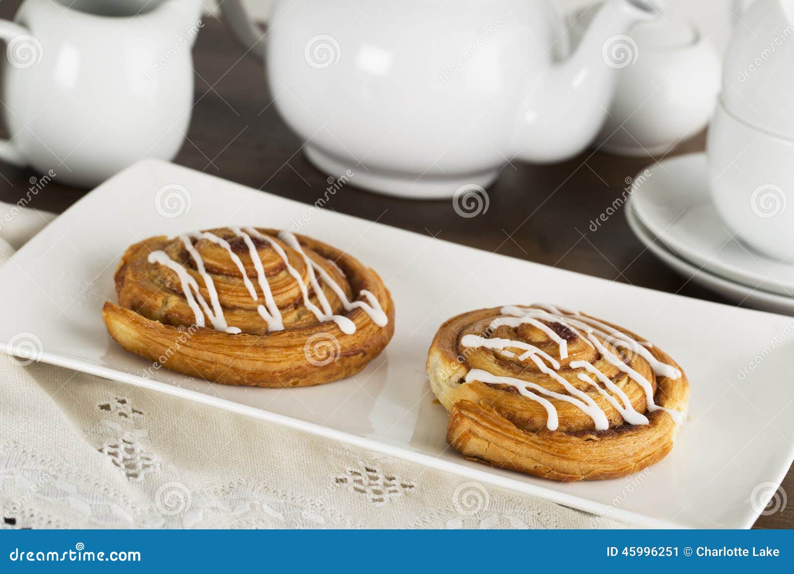 Two Tempting Cinnamon Rools Stock Image - Image of fattening, brunch ...