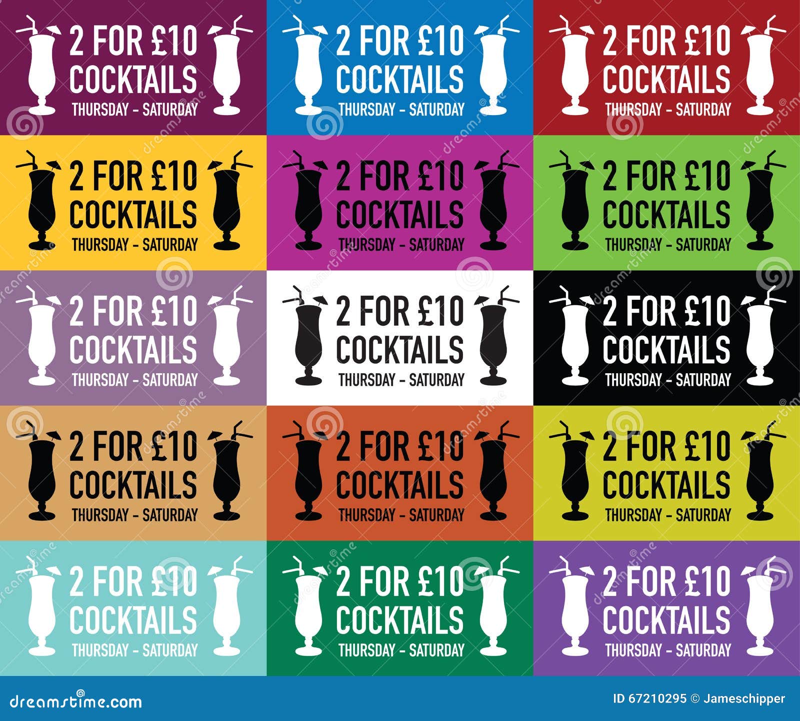 Two for ten pounds deal stock vector. Illustration of martini - 67210295