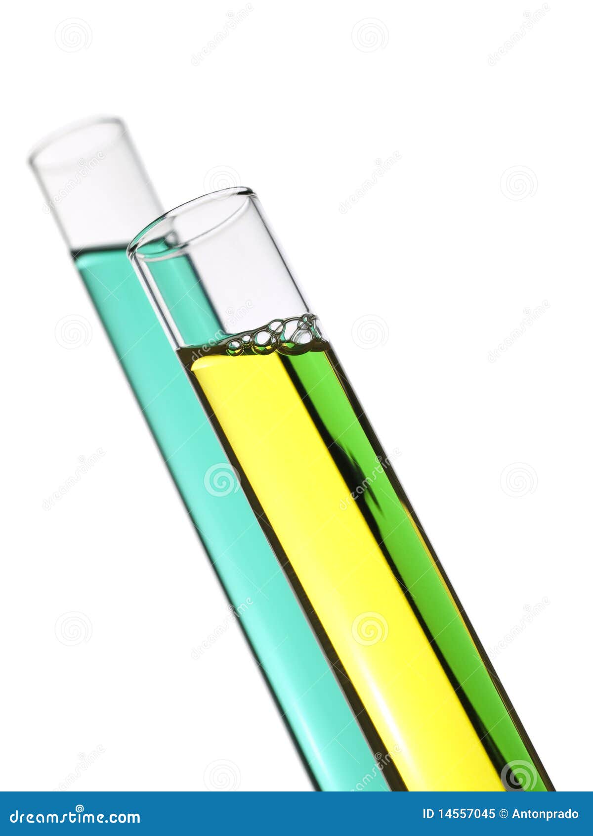 Two test tubes stock image. Image of experiment, bubble - 14557045