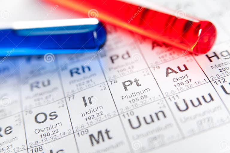 Two Test Tubes on the Periodic Table Stock Photo - Image of chemical ...