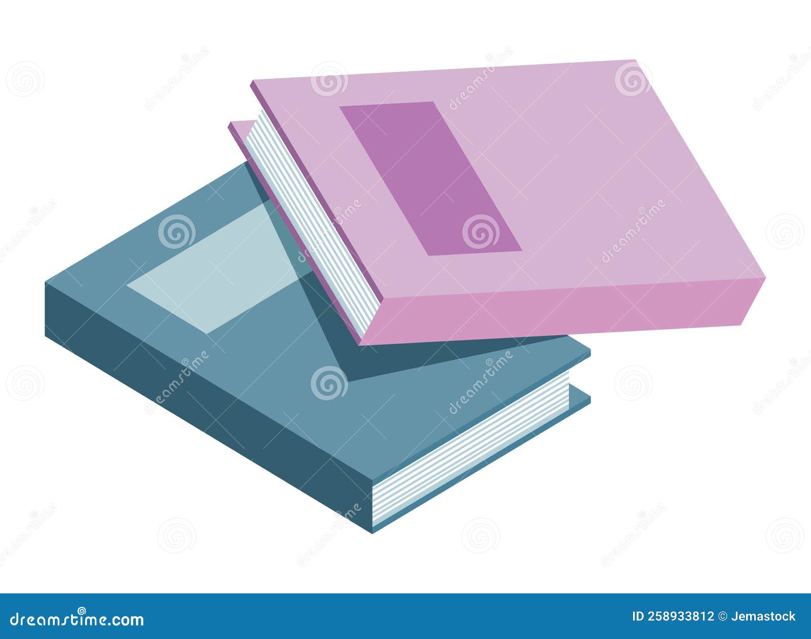 Two text books library stock vector. Illustration of isometric - 258933812