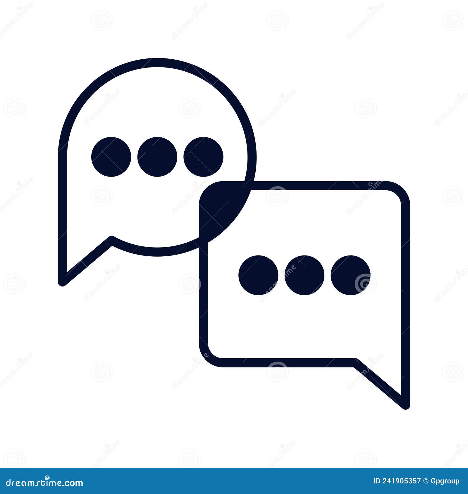 Two text bubbles stock vector. Illustration of icon - 241905357