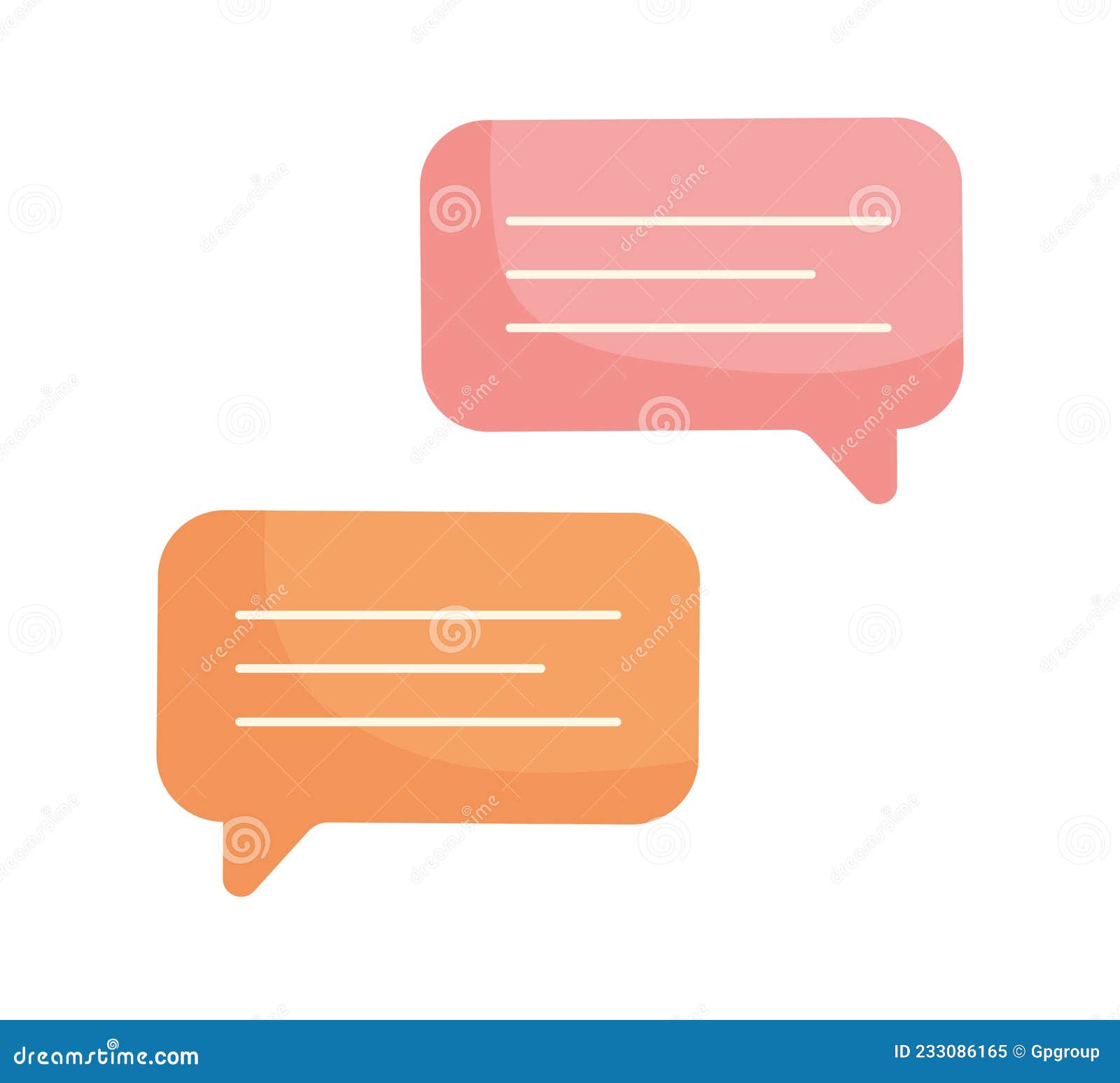 Two text bubbles stock vector. Illustration of internet - 233086165