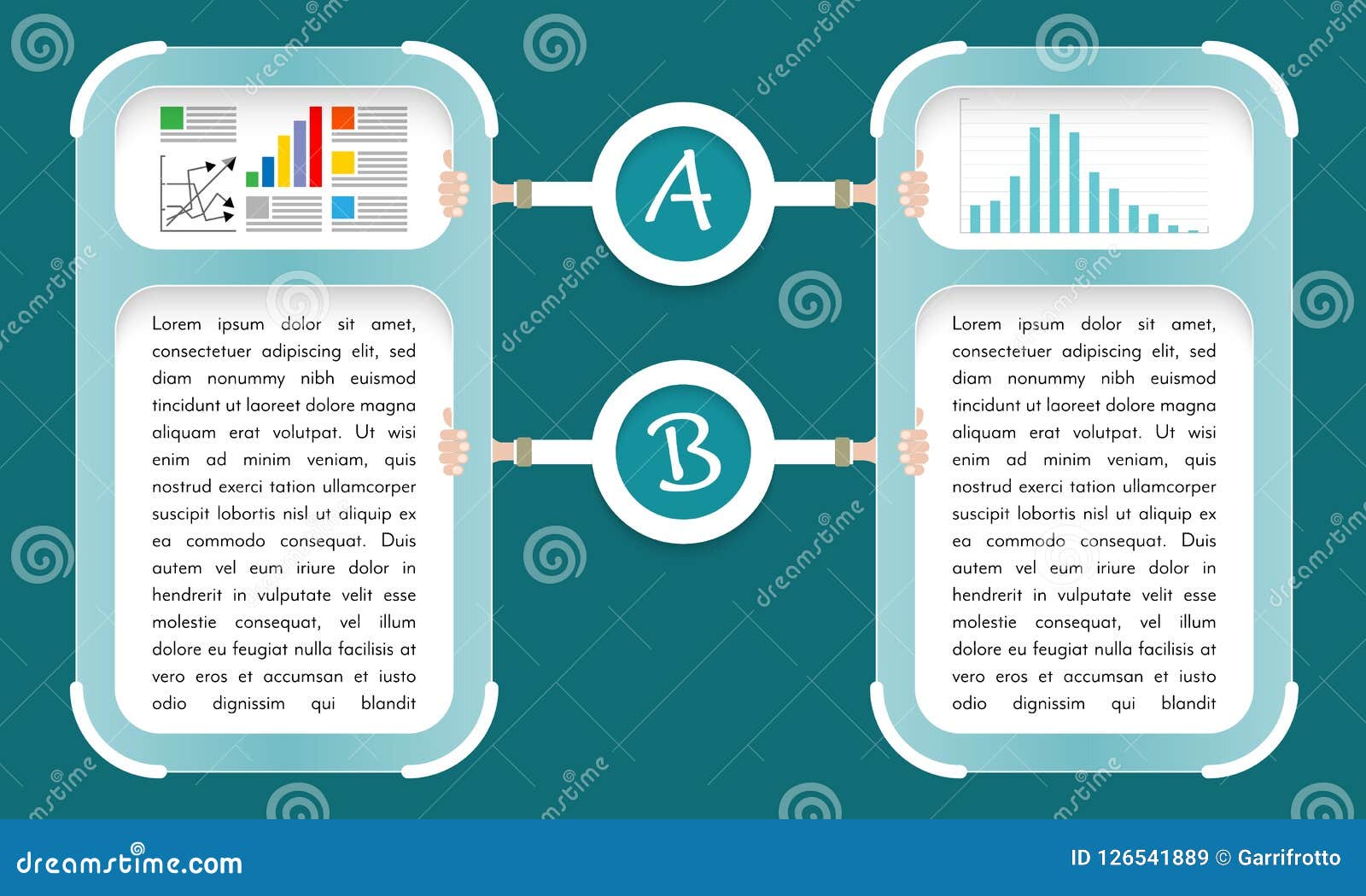 Two Text Frame with Diagrams and Sample Text. Stock Vector ...