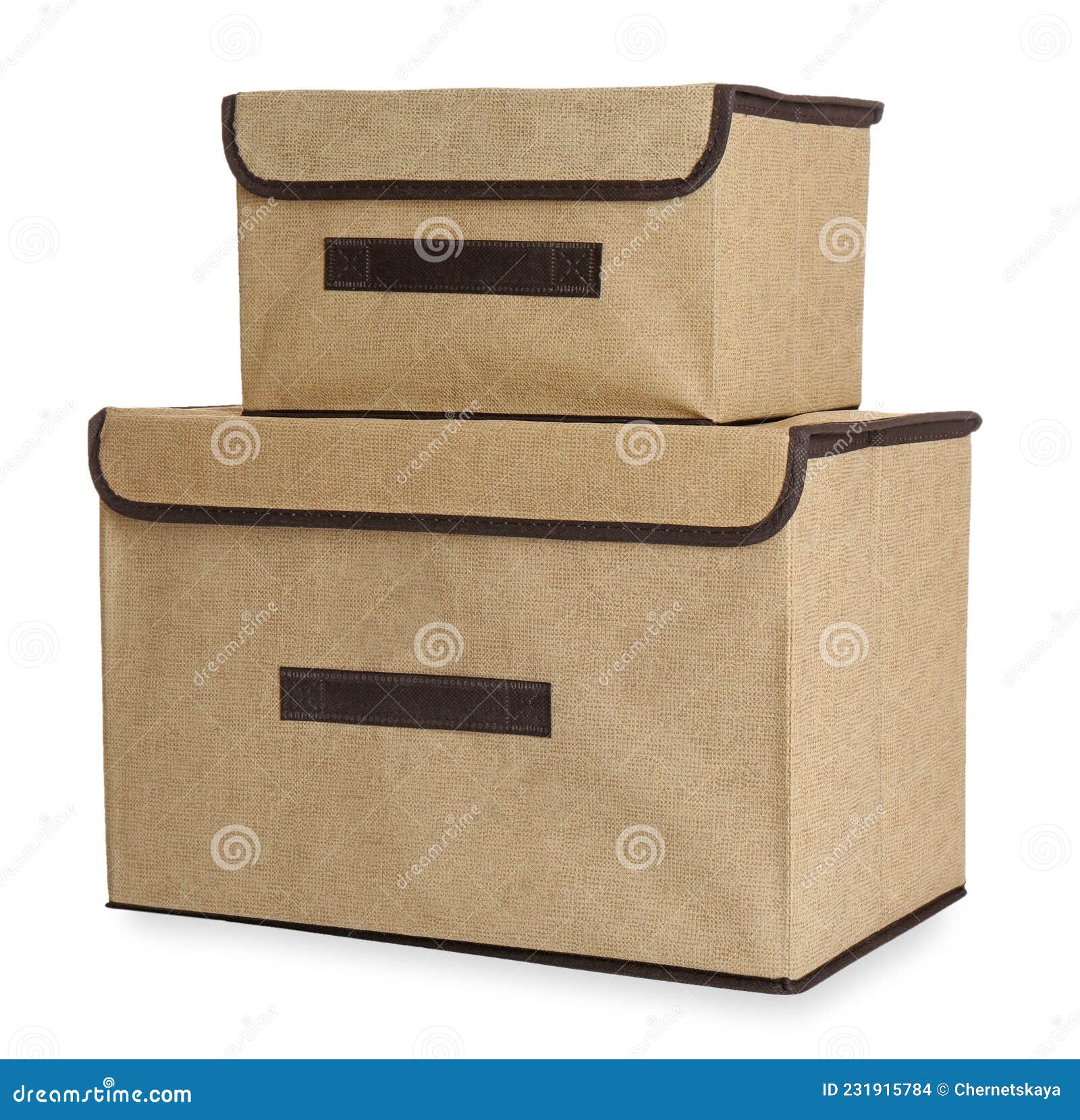 Two Textile Storage Cases Isolated on White Stock Photo - Image of ...