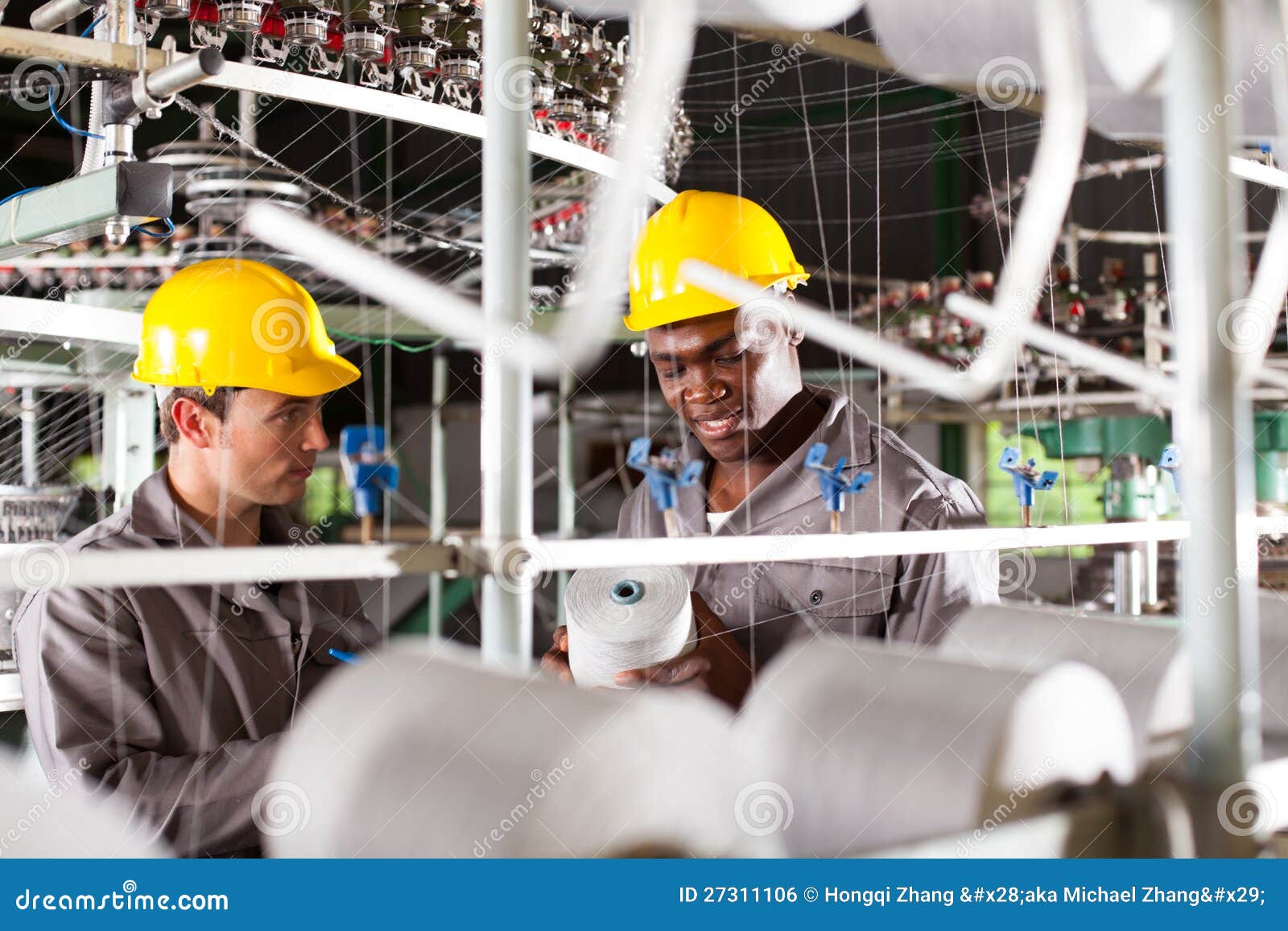 Two textile workers stock photo. Image of cloth, plant - 27311106