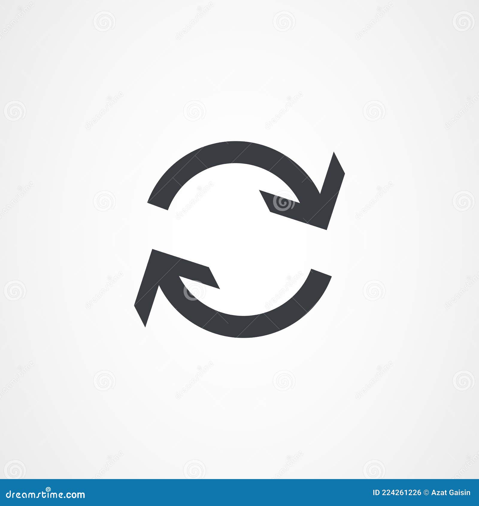 Two Thin Arrow Forming a Circle, Arrow Icon Stock Illustration ...