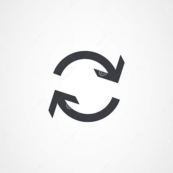 Two Thin Arrow Forming a Circle, Arrow Icon Stock Illustration ...