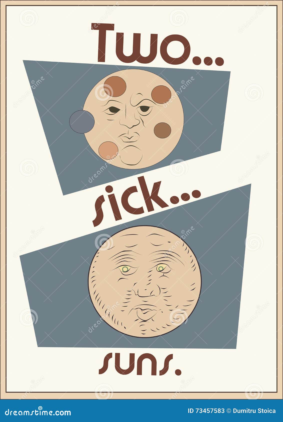 Two Thinking Sun Vintage Retro Vector. Stock Vector - Illustration of ...