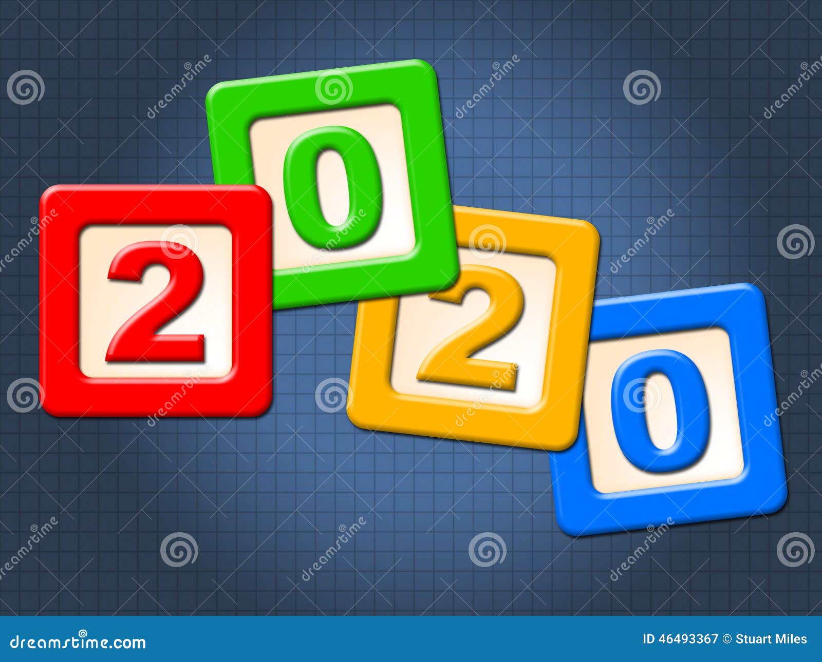 Two Thosand Twenty Shows Happy New Year and Annual Stock Illustration ...