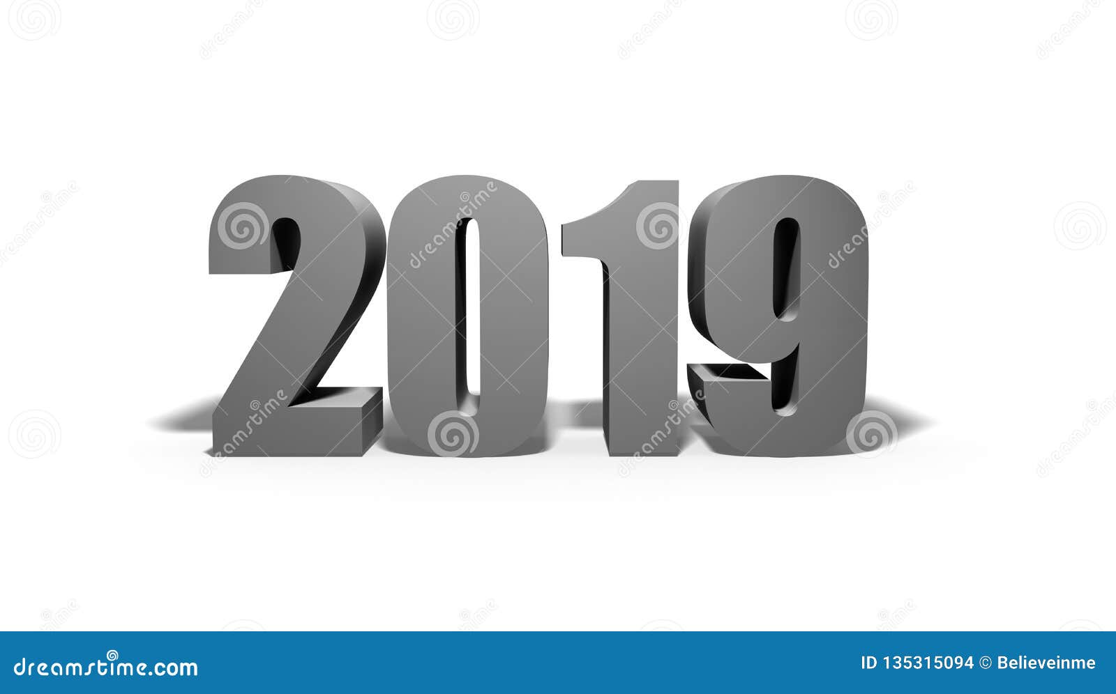 Two Thousand and Nineteen. New 2019 Year on White. Stock Illustration ...