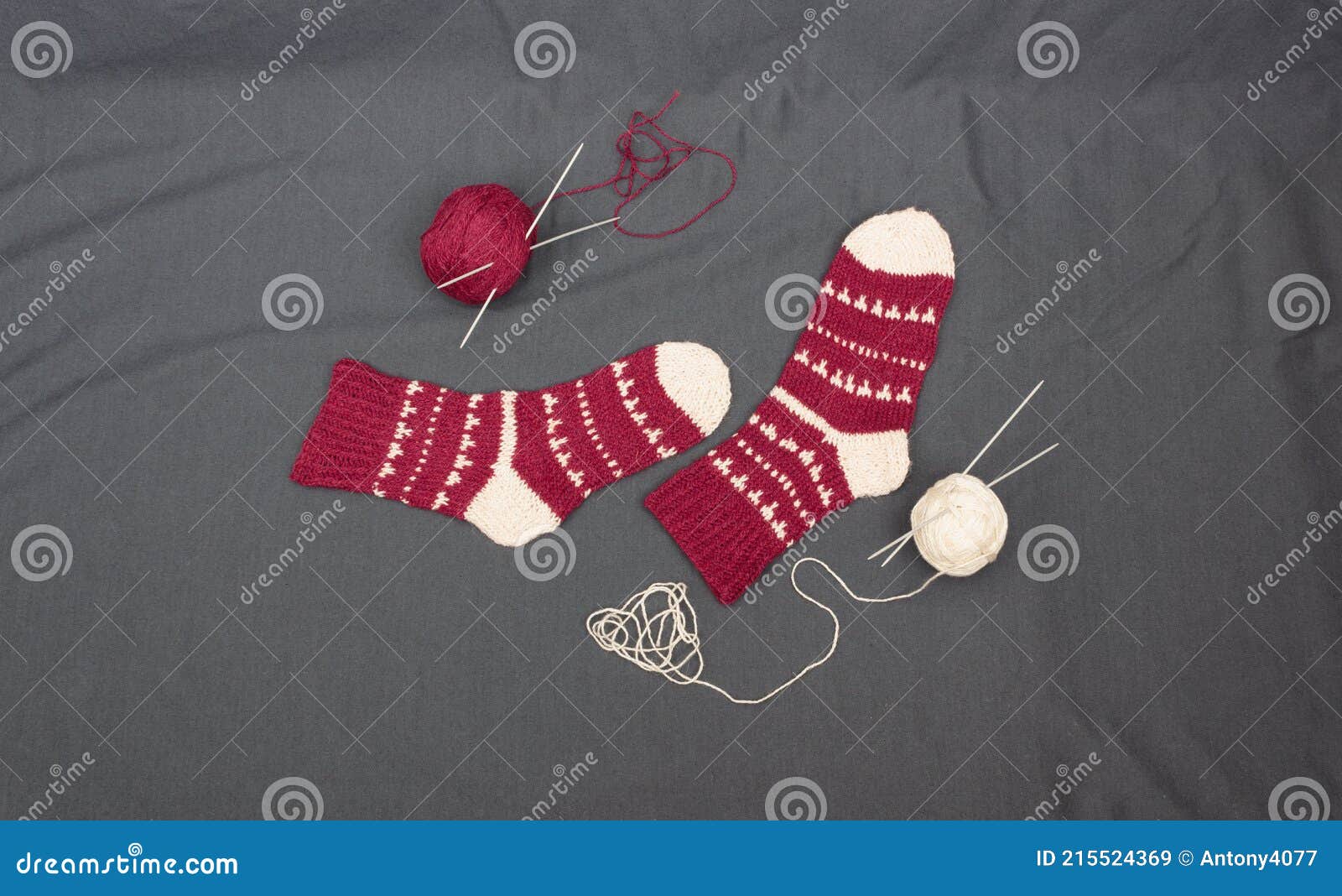 Only Two Thread Colors and Many Options for Socks Stock Image - Image ...