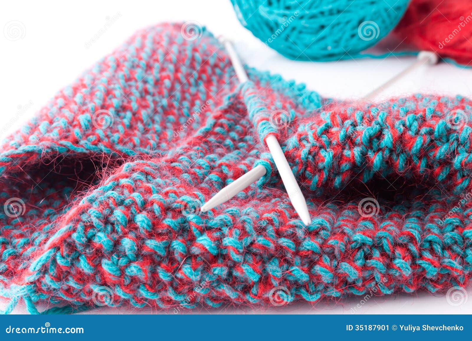 Two Threads Knitting Fabric Stock Image - Image of craft, rolled: 35187901