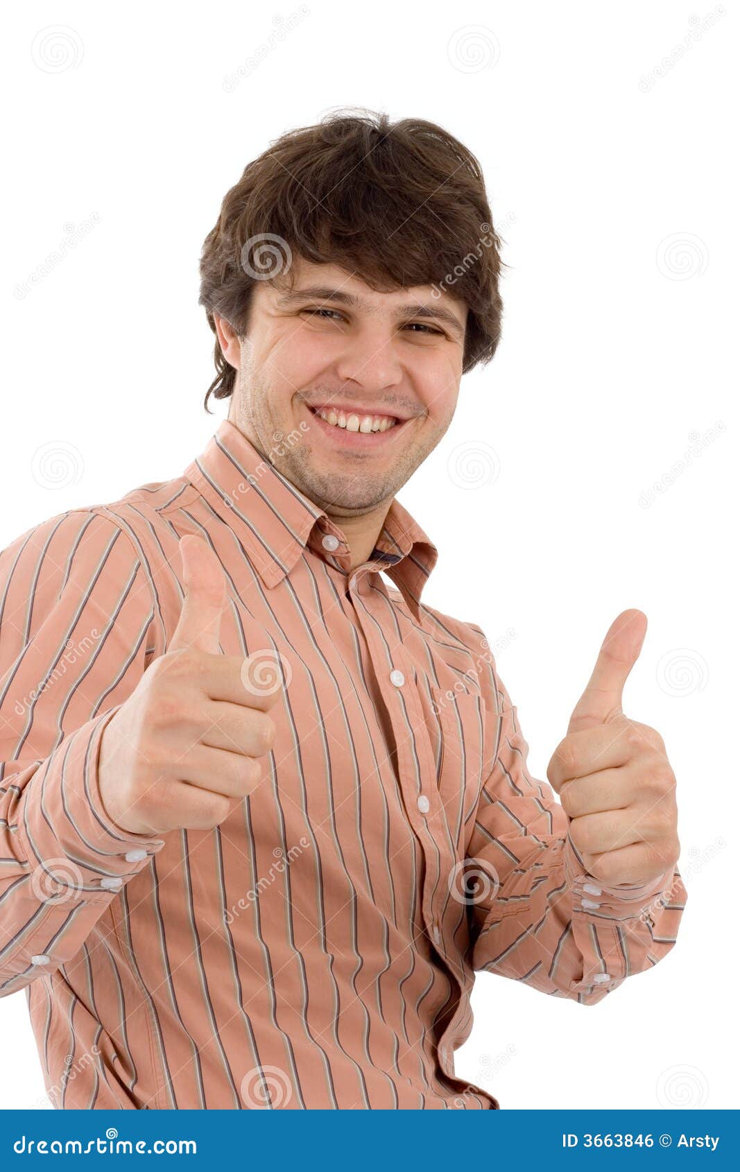 Two thumbs up! stock photo. Image of adult, casual, success - 3663846