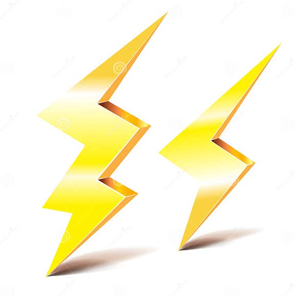 Two Thunder Lightning Symbols Stock Vector - Illustration of powerful ...
