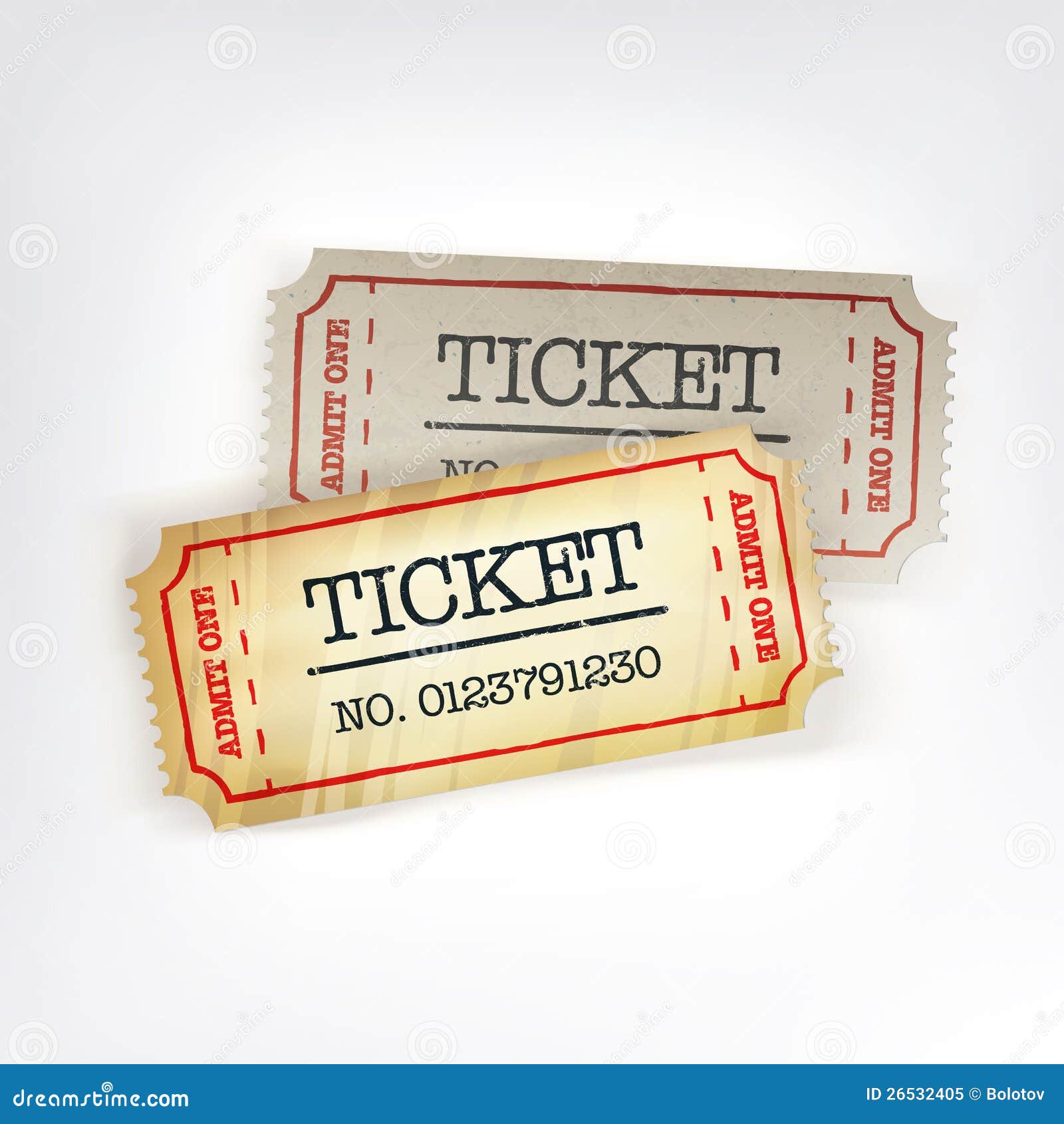 Two tickets. stock vector. Illustration of entry, access - 26532405