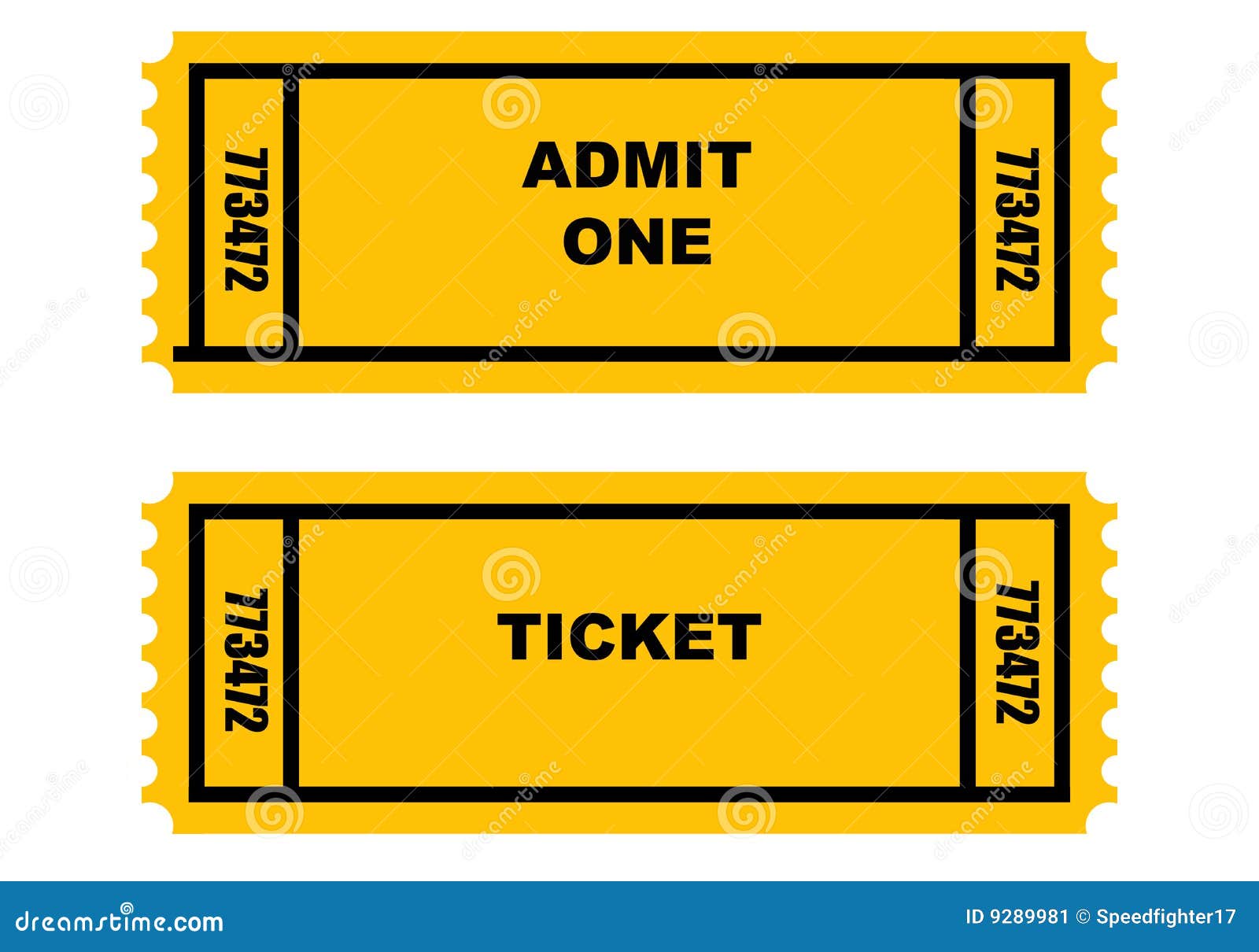Two tickets stock illustration. Illustration of admission - 9289981