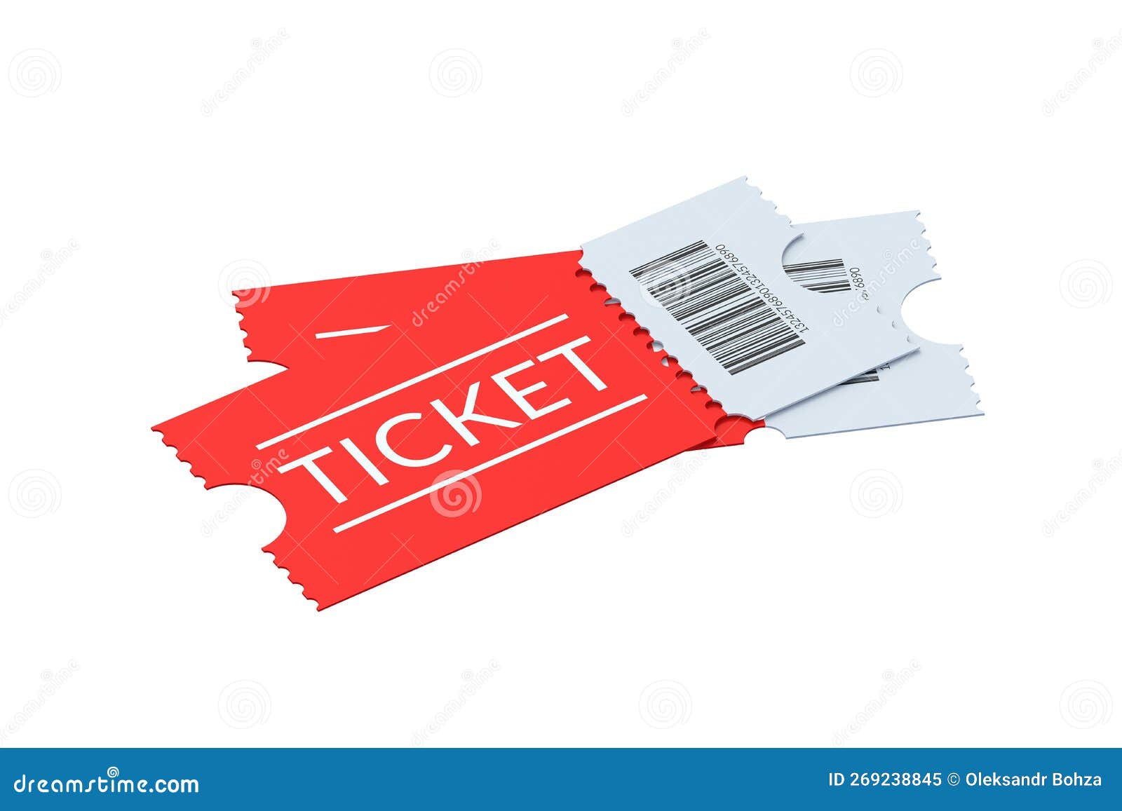 Two Tickets Isolated on White Background Stock Illustration ...