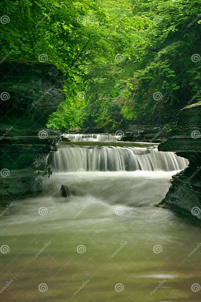 Two Tiered Waterfalls stock photo. Image of beauty, rocks - 181560