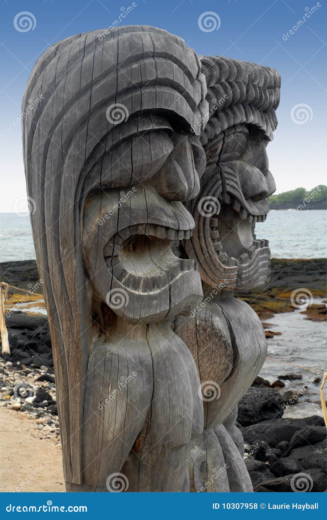 Two Tiki Gods stock photo. Image of statue, islands, island - 10307958
