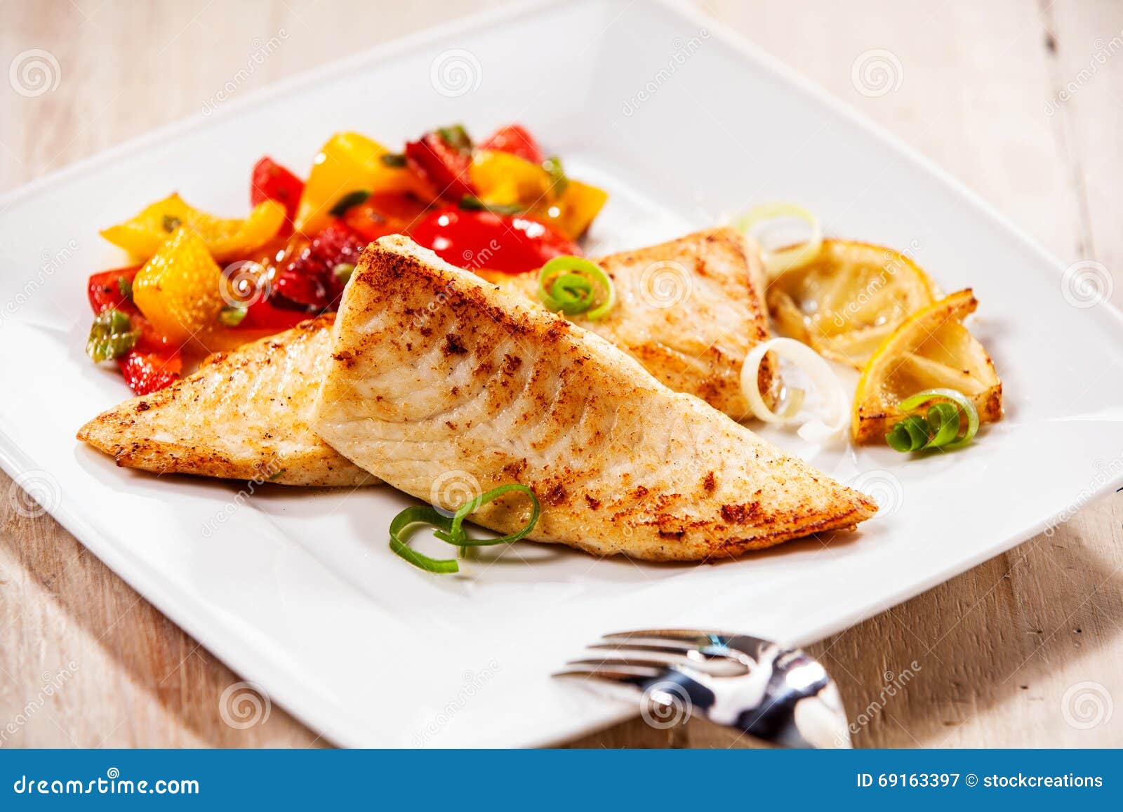 Two Tilapia Fish Fillets on White Plate Stock Image - Image of tilapia ...