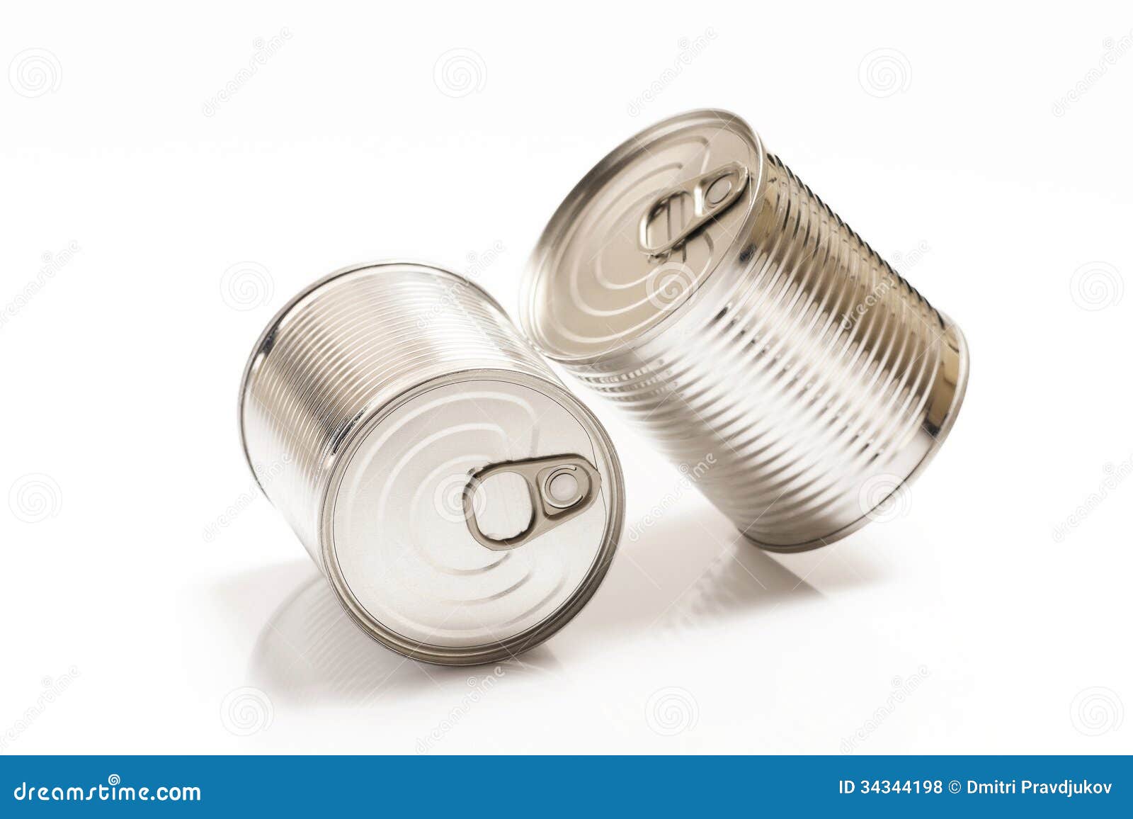 Two Tin Cans Isolated on White Stock Photo - Image of bucket, food ...
