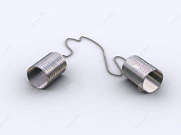 Two Tin Cans and String Phone. Stock Illustration - Illustration of ...