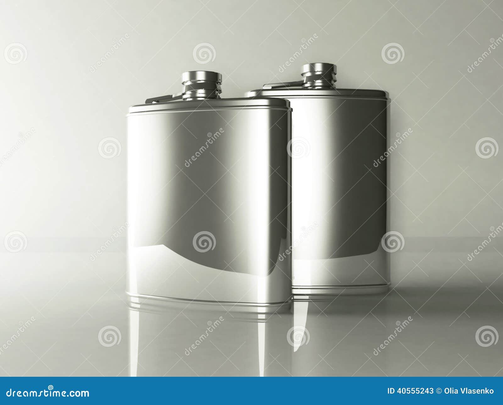Two Tin Flasks on the Table Stock Illustration - Illustration of flasks ...