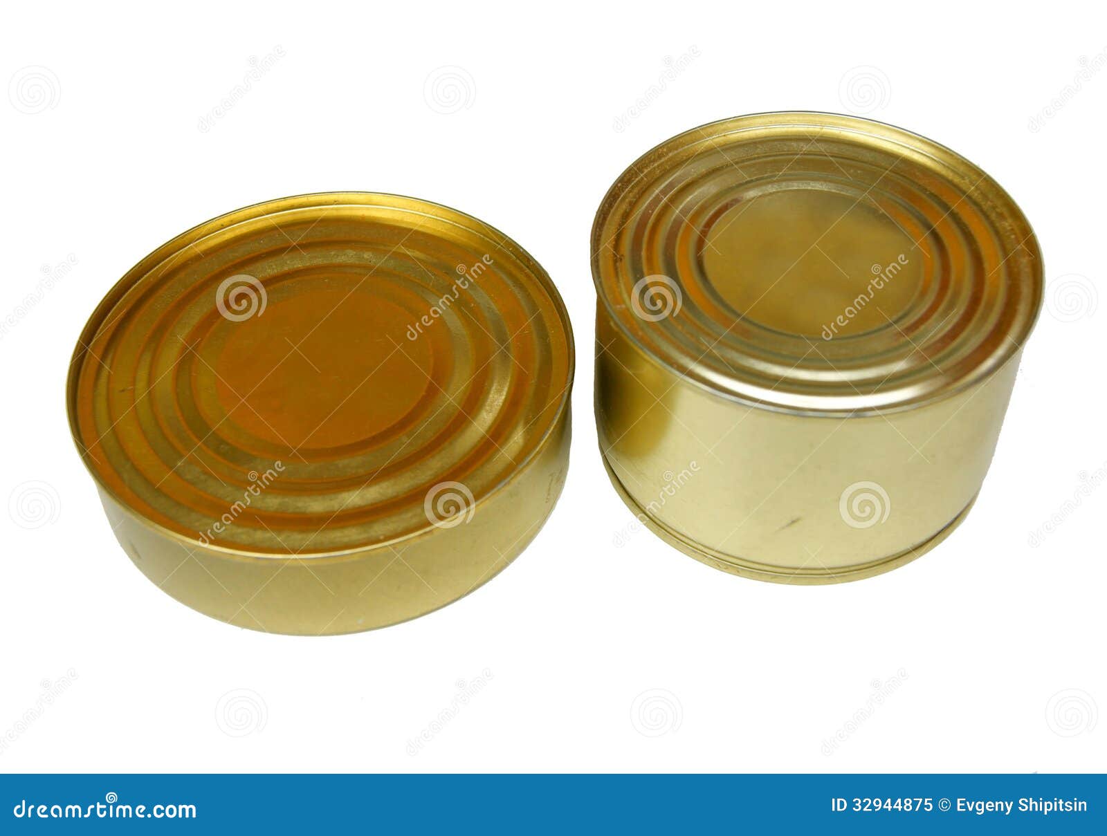 Two tin on white stock image. Image of goods, chrome - 32944875