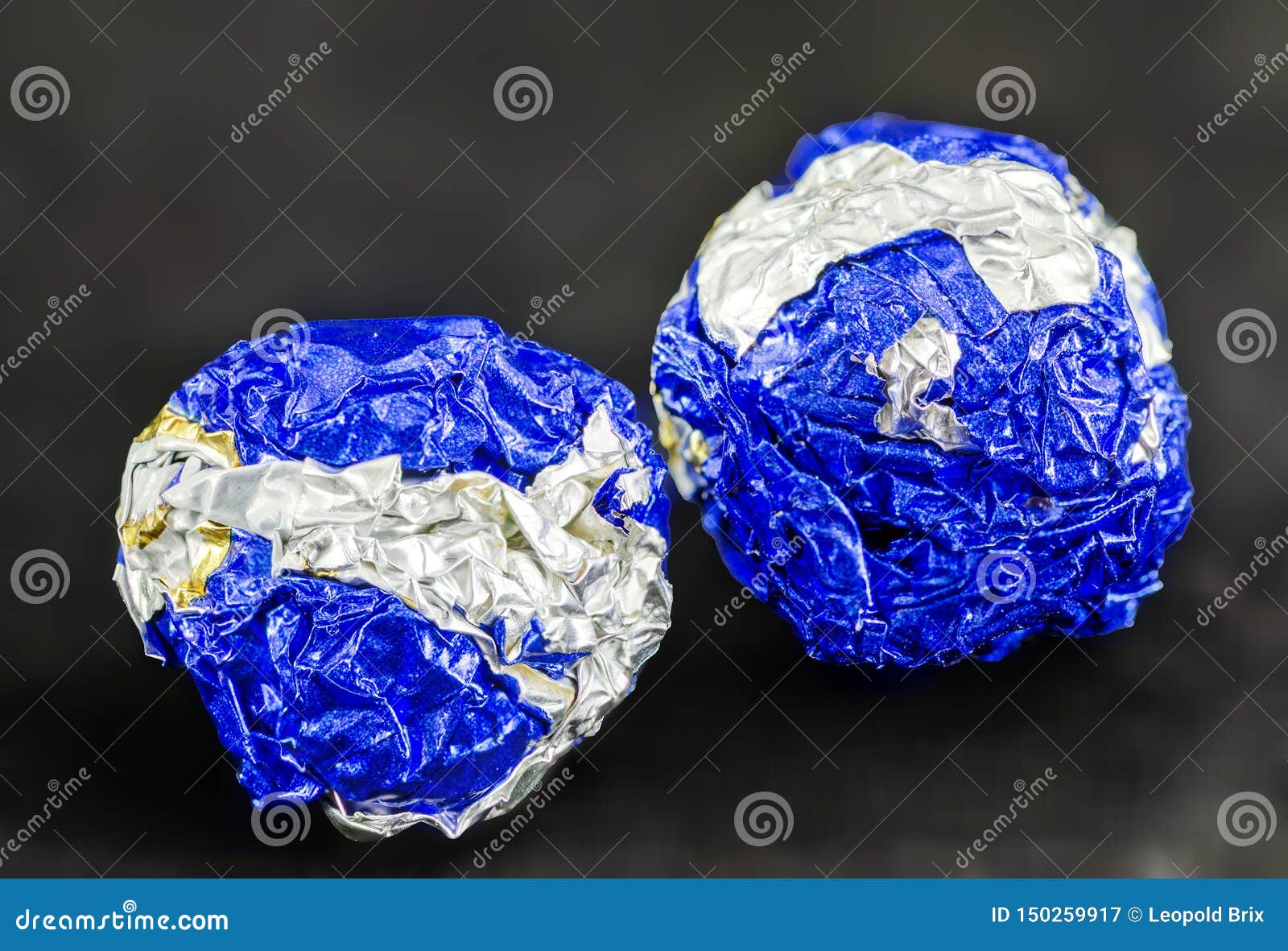 Two tinfoil balls stock image. Image of ball, gloss - 150259917
