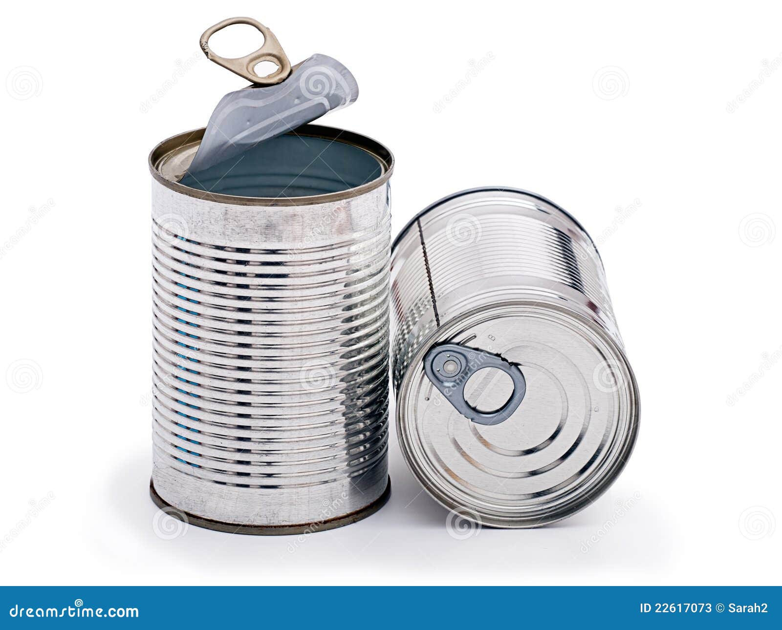 Two Tins Cans Over White Background Stock Image - Image of container ...