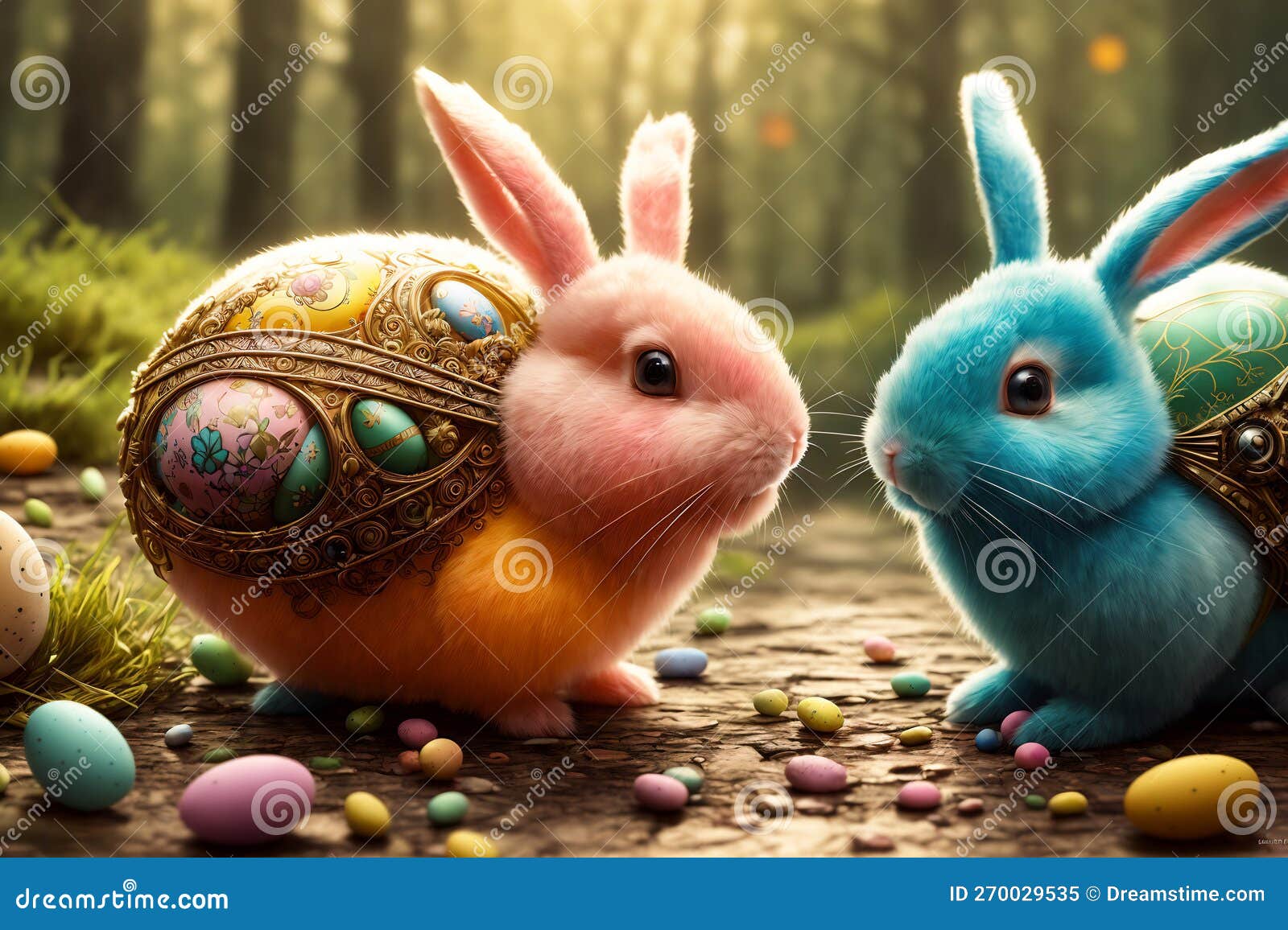 Two Tiny Cute Fluffy Creatures that Look Like Strange-looking Easter ...