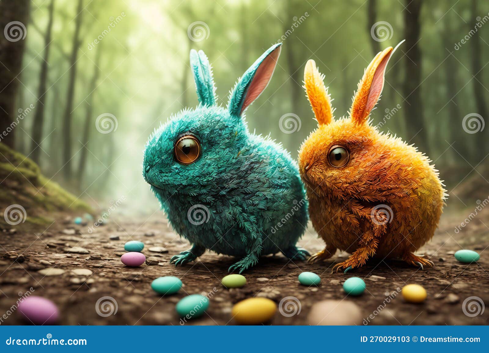Two Tiny Cute Fluffy Creatures that Look Like Strange-looking Easter ...