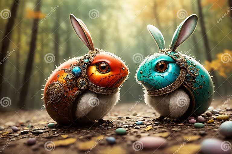 Two Tiny Cute Fluffy Creatures that Look Like Strange-looking Easter ...